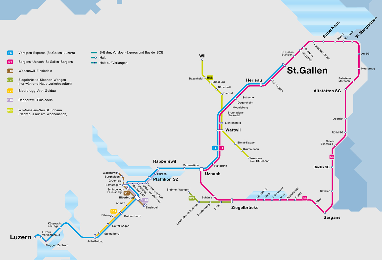In der Ost- und Zentralschweiz für Sie unterwegs: SOB Südostbahn