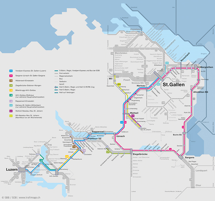 In der Ost- und Zentralschweiz für Sie unterwegs: SOB Südostbahn